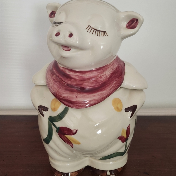 Art | Vintage Shawnee Smiley Pig Chrysanthemum Cookie Jar 194s Usa ...